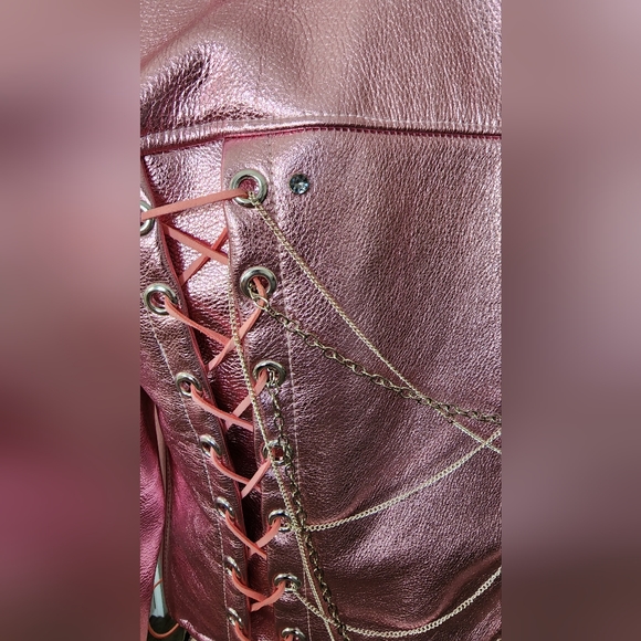 kelsey renee | Jackets & Coats | Custom Metallic Pink Leather ...